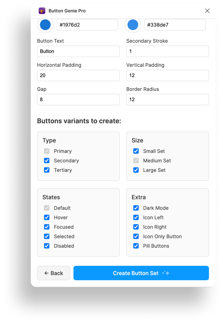 Button Genie Pro | Create Fully Tokenised Button Sets in Figma